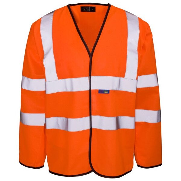 HI-VIZ L-SLEEVED WAISTCOAT - C/W McCARTHY FRONT & BACK LOGO | SAFEAID