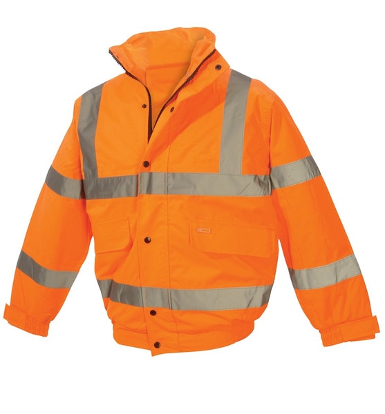 HI-VIZ PADDED BOMBER JACKET - C/W MSK FRONT, BACK & FIRE WARDEN LOGOS ...