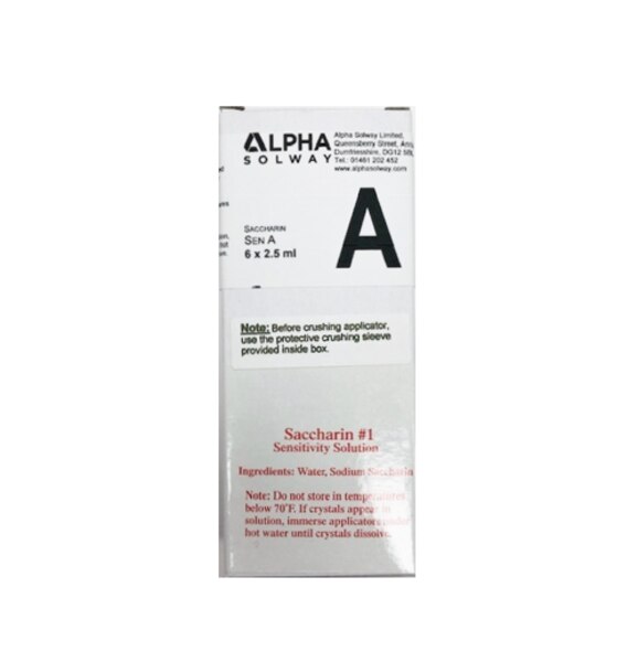 SACCHARINE FIT TEST SOLUTION - TYPE A SENSITIVITY- 2.5ML (1 BOX OF 6 ...