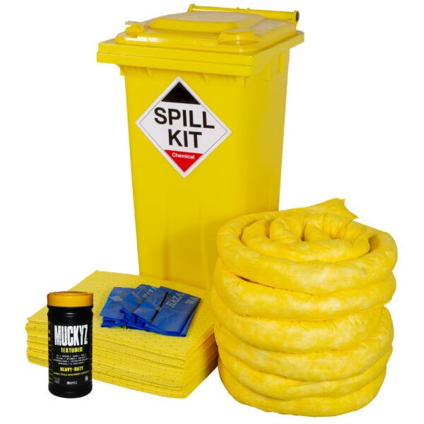 CHEMICAL ONLY SPILL KIT IN WHEELED BIN - 120 LTR | SAFEAID