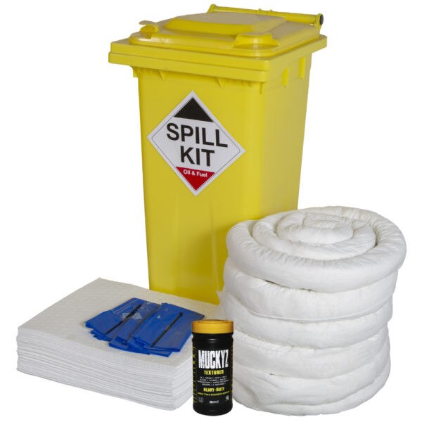 OIL ONLY SPILL KIT IN WHEELED BIN - 120 LTR | SAFEAID