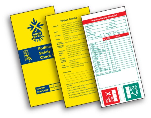 GOOD TO GO PODIUM SAFETY CHECK BOOK | SAFEAID