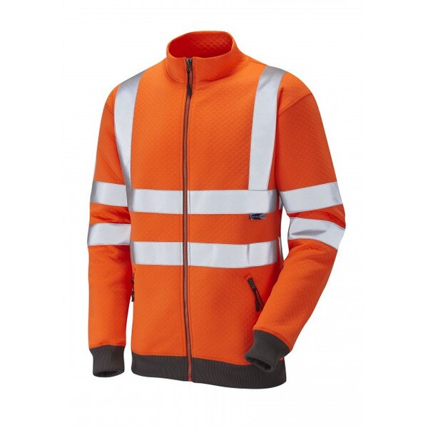 HI-VIZ FULL ZIP SWEATSHIRT C/W TRACKWORK FRONT & BACK LOGO | SAFEAID