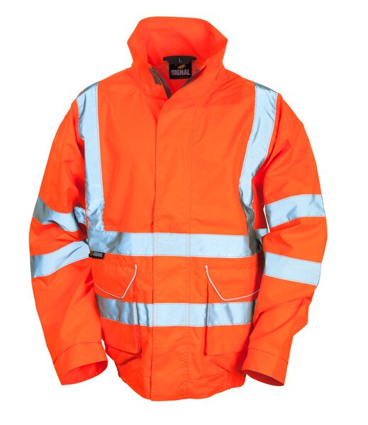 SIGNAL HI-VIZ BREATHABLE RAIL BOMBER JACKET - C/W GANYMEDE FRONT & BACK ...