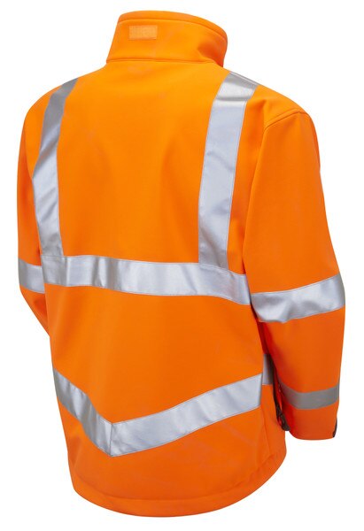 HI-VIZ RAIL SOFTSHELL JACKET - C/W PULLMAN RAIL FRONT & BACK LOGO | SAFEAID